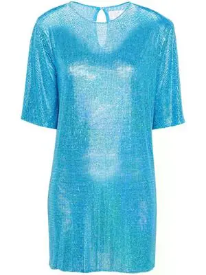Giuseppe Di Morabito Crystal-embellished T-shirt Dress - Blue