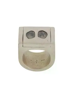 PARTS OF FOUR Madia Cocktail Ring In Pewter Sterling With Diamond Accents - Silver