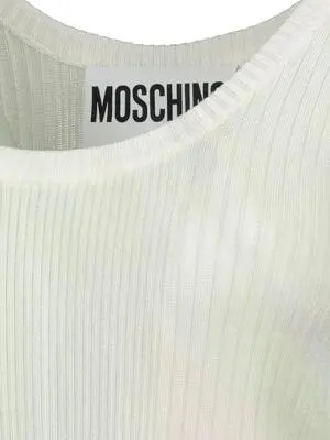 Moschino Ribbed Scoop Neck Tank Top - White
