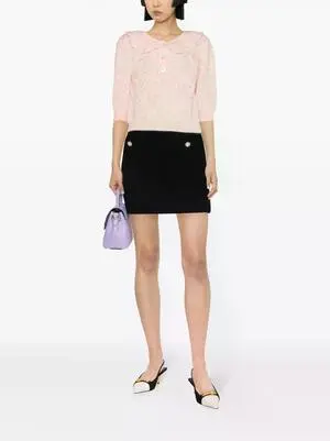 Alessandra Rich Crystal-embellished Cropped Blouse