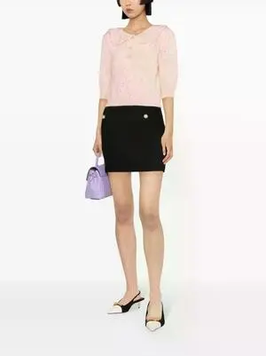 Alessandra Rich Crystal-embellished Cropped Blouse