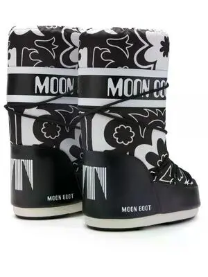 Moon Boot Icon Floral Print Lace-up Boots