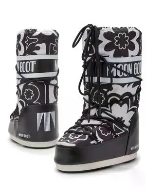 Moon Boot Icon Floral Print Lace-up Boots