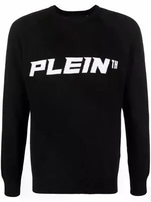 Philipp Plein Logo Print Crew Neck Jumper - Black