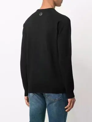 Philipp Plein Logo Print Crew Neck Jumper - Black