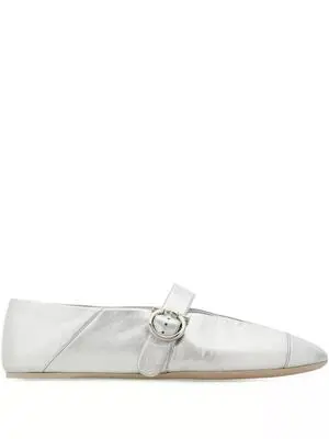 FERRAGAMO Gancini Ballet Flats - Silver