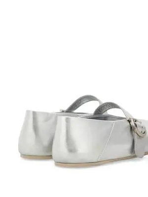 FERRAGAMO Gancini Ballet Flats - Silver