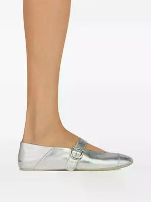 FERRAGAMO Gancini Ballet Flats - Silver
