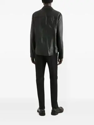Dolce & Gabbana Button-up Leather Shirt - Black
