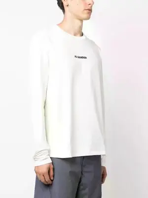 JIL SANDER Logo-print Long-sleeves Cotton T-shirt