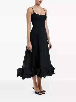 POST MERIDIEM Flounce Bustier Midi Dress