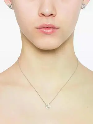 SWAROVSKI Heart Pendant Necklace And Stud Earrings Set - Silver