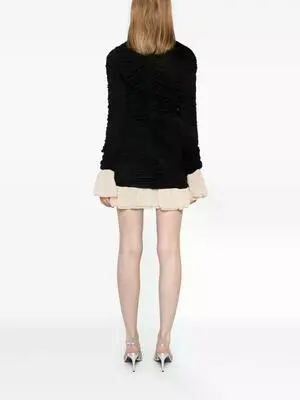 ROTATE BY BIRGER CHRISTENSEN Ruched Long-sleeve Mini Dress - Black