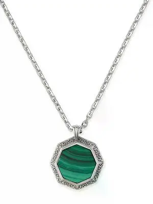 Emanuele Bicocchi Malachite Pendant Necklace - Silver
