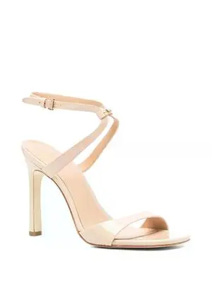 Michael Kors 115mm Leather Logo Plaque Sandals - Neutrals