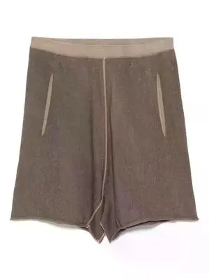 LABEL UNDER CONSTRUCTION Cotton Shorts With Elasticated Waistband - Brown