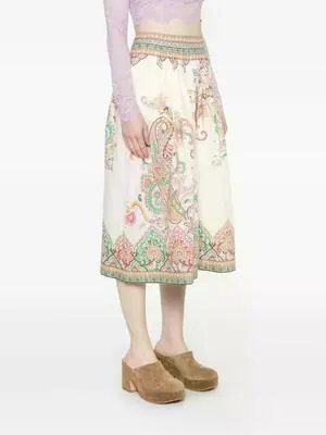Etro Printed Cotton Midi Skirt