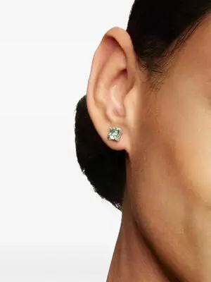 David Yurman Sterling Silver Petite Chatelaine Prasiolite And Diamond Stud Earrings