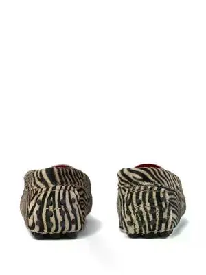 SCAROSSO Ashley Loafers With Zebra Print And Rubber Sole