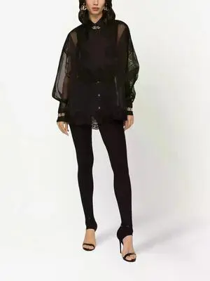 Dolce & Gabbana Lace-trimmed Organza Shirt