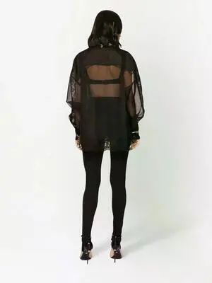 Dolce & Gabbana Lace-trimmed Organza Shirt