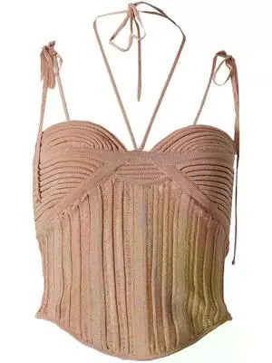 ANDREĀDAMO Sweetheart Neck Cut-out Tank Top - Neutrals