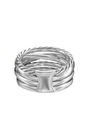 David Yurman 18kt Yellow Gold Crossover Five Row Diamond Ring