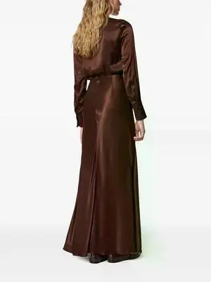 TWINSET Chocolate Draped Satin Skirt