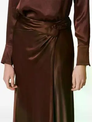 TWINSET Chocolate Draped Satin Skirt