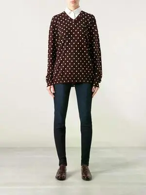 Play Comme Des Garcon Polka Dot V-neck Sweater