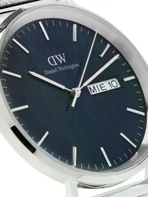 DANIEL WELLINGTON Classic Day Date 40mm Stainless Steel Mesh Bracelet Watch - Blue