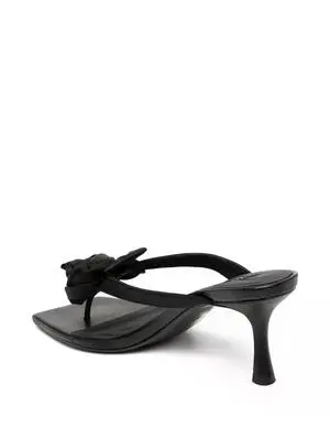 Senso 70mm Electra Heeled Mules With Faux-rose Detail - Black