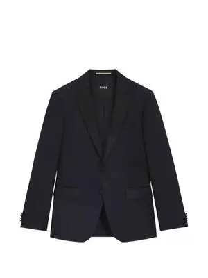 BOSS Slim-fit Tuxedo Jacket In Virgin-wool Serge - Black