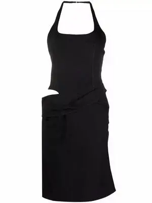 Jacquemus La Robe Hielo Asymmetric Dress - Black