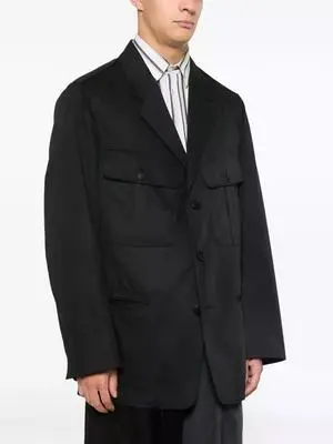 Yohji Yamamoto Pleat-detail Twill Blazer