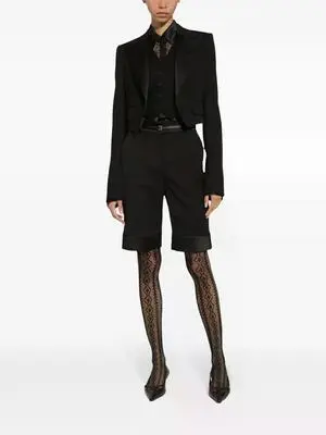 Dolce & Gabbana Gabardine Cropped Jacket With Peak Lapels