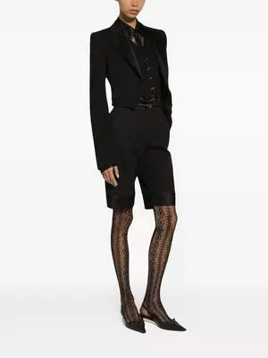 Dolce & Gabbana Gabardine Cropped Jacket With Peak Lapels