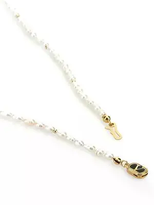 Valentino Garavani Ovalette Pearl Necklace With Vlogo Signature