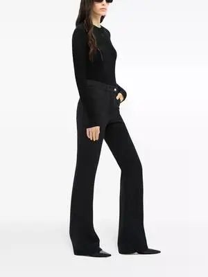 COURREGES Ribbed Jumper With Embroidered Logo - Black