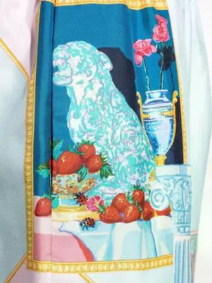 Versace Printed Silk Shorts - Blue