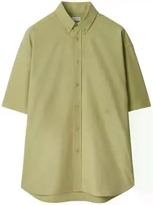 Burberry Logo-embroidered Poplin Shirt - Green