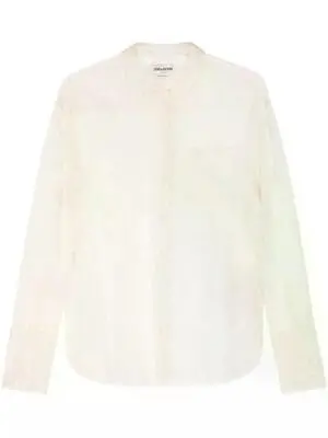 Zadig&Voltaire Tyrone Floral Lace Mesh Shirt - Neutrals