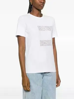 Elisabetta Franchi Short Sleeve Crewneck T-shirt With Embroidered Logo