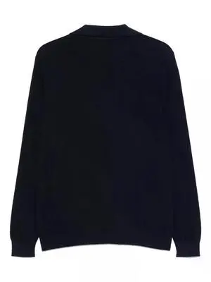 Sease Spread Collar Long Sleeve Top - Blue