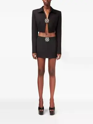 AREA Brooch Detail Mini Skirt