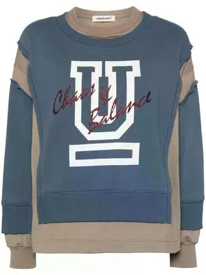 Undercover Panelled Cotton Sweatshirt - Blue