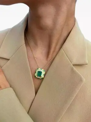 JUWELINA PARIS Emerald And Diamond Necklace