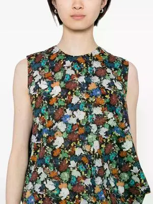 JNBY Sleeveless Asymmetric Hem Floral Dress