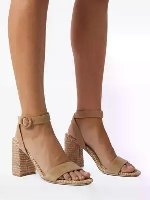 GIANVITO ROSSI Luana Suede Sandals - Neutrals