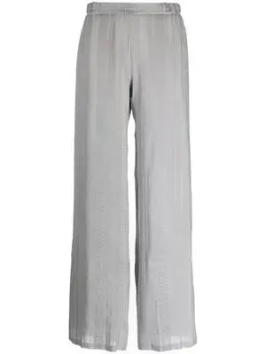 Zeus+dione Silver-tone Silk Blend High-waisted Wide-leg Trousers